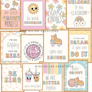 Groovy Pastel Classroom Posters - Etsy