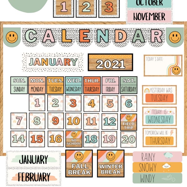 Classroom Calendar Printable - Etsy