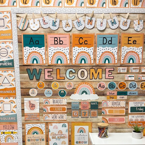 Black Dots and Rainbows Classroom Decor Set / Modern & Trendy - Etsy Canada