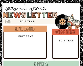 Groovy Leopard and Dalmatian Newsletter Templates L Editable - Etsy