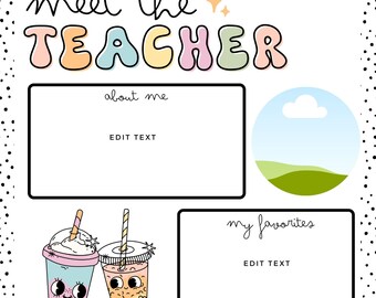 Meet the Teacher Teacher Template Flyer Funky Pastel Theme Teacher ...