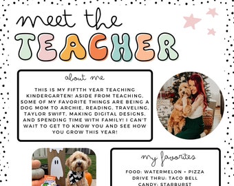 Retro Meet the Teacher Template, Back to School, Meet the Teacher ...