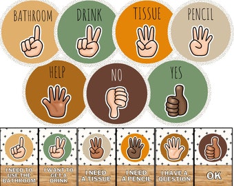 Bright Rainbow Boho Hand Signals L Multicultural and Editable - Etsy