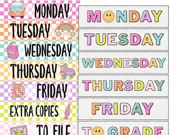 Retro 10 Drawer Rolling Cart Label, Retro Cart Labels, Groovy Classroom ...