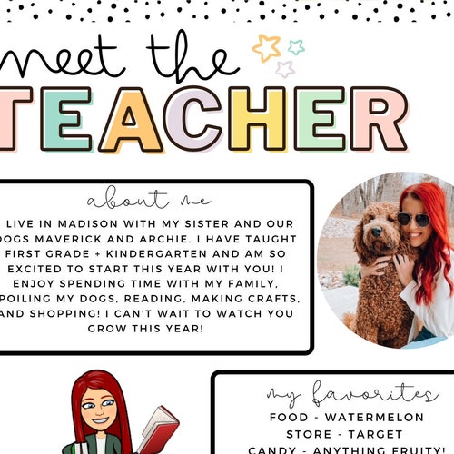 Boho Rainbow Meet the Teacher Template Meet the Teacher Edit - Etsy