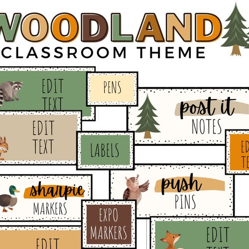 Woodland 10-drawer/trolley Cart Labels editable - Etsy