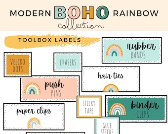 Neutral Boho Rainbow Classroom Motivational Quote Posters - Etsy