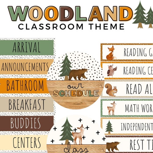 Woodland Classroom Labels editable - Etsy