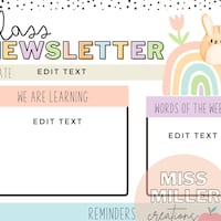 April Newsletter Template, Editable Newsletter, Monthly Newsletter ...