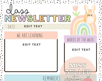 April Daycare Template April Daycare Newsletter Canva Template Editable ...
