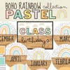 Pastel Boho Rainbow Classroom Labels editable - Etsy