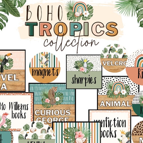 Boho Tropics Classroom Decor Posters - Etsy