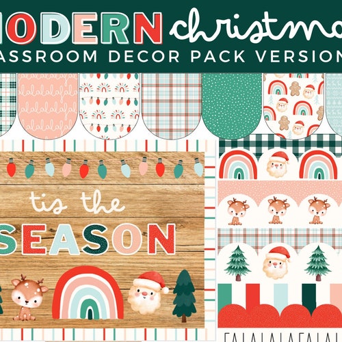 Modern Christmas Classroom Decor Pack V.2 - Etsy