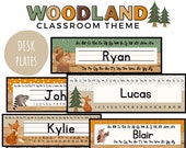 Woodland Desk Plates/name Tags editable - Etsy UK