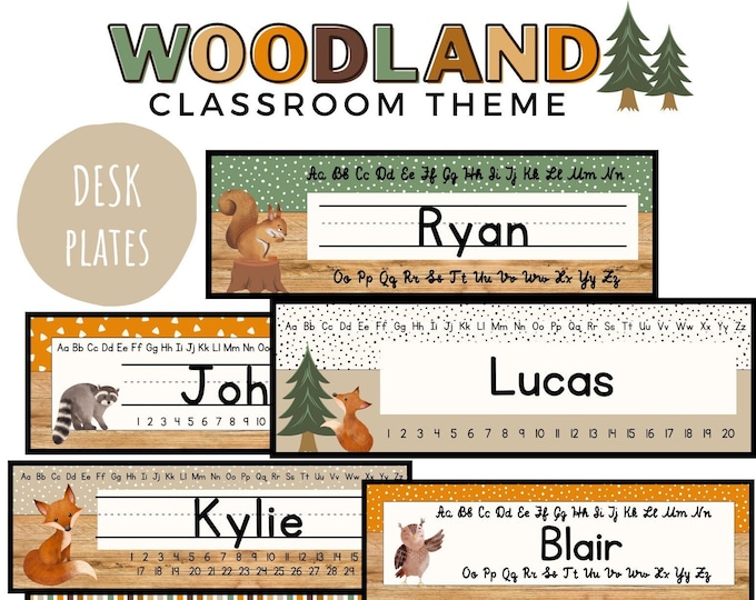 Woodland Classroom Alphabet Posters - Etsy Canada