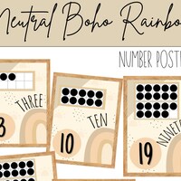 Boho Rainbow Numbers Posters - Classroom Decor - Preschool Decor - Boho ...