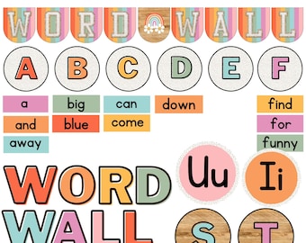 Pastel Rainbow Word Wall Editable Classroom Decor - Etsy