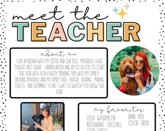 Pastel Boho Rainbow Meet the Teacher Template editable - Etsy