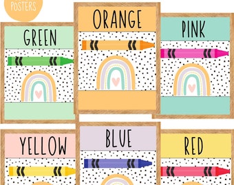 BOHO RAINBOW Classroom Rules Posters Editable Pastel Rainbow Classroom ...