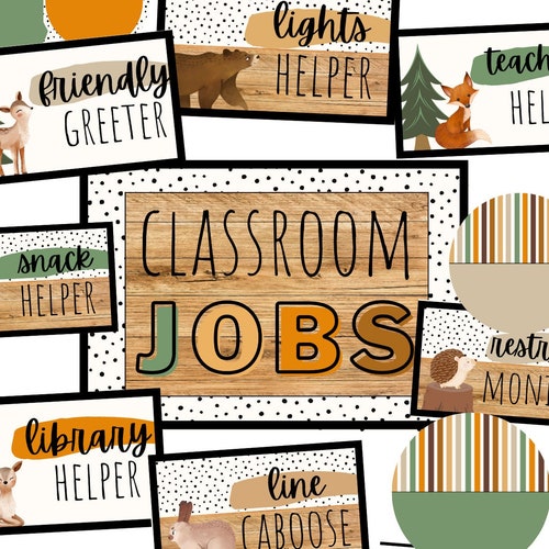 Woodland Classroom Labels editable - Etsy