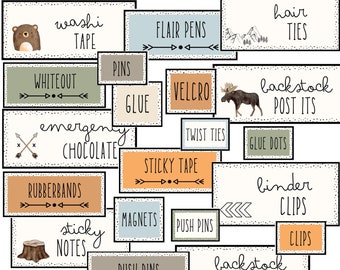 Woodland Teacher Toolbox Labels editable - Etsy