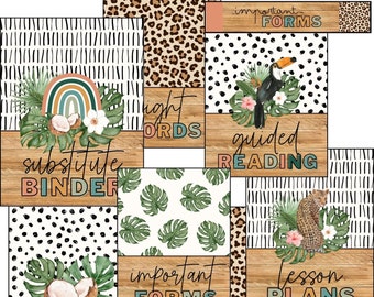 Boho Retro Binder Covers Editable Daisy Classroom Decor - Etsy