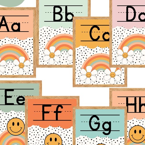 Groovy Boho Classroom Alphabet | Etsy