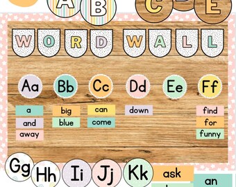 EDITABLE Boho Modern Wooden Pastel Classroom Word Wall Cards Labels ...