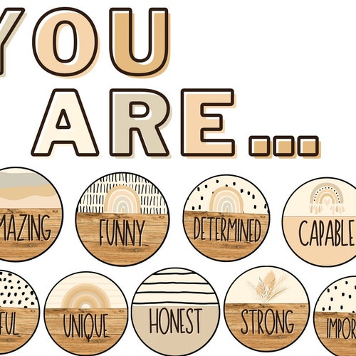 Neutral Boho Rainbow Classroom Labels editable - Etsy