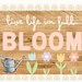 Live Life in Full Bloom spring Classroom Bulletin Board Kit | Etsy
