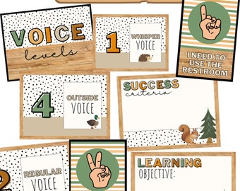 Woodland Classroom Supplies Labels editable | Etsy