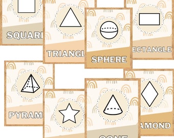 Printable BOHO Neutral Shape Posters for Classroom Organization or ...
