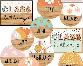 Neutral Boho Rainbow Class Birthday Display - Etsy