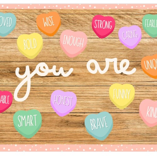 Conversation Hearts Bulletin Board Kit valentine's Day - Etsy