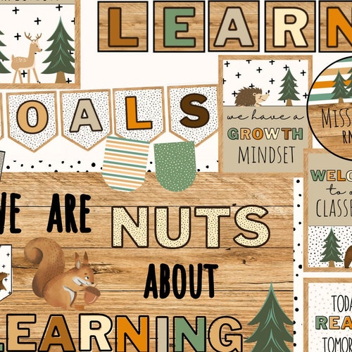 Woodland Visual Classroom Schedule editable - Etsy