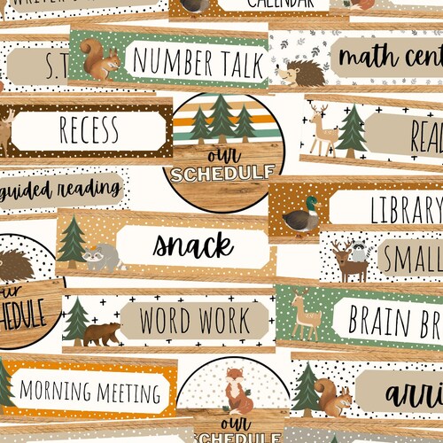 Woodland Classroom Jobs Display editable | Etsy