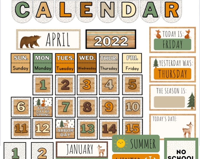 Neutral Classroom Calendar Display Neutral Classroom Decor - Etsy