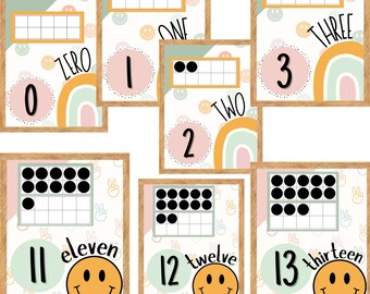 Groovy Boho Classroom Shape Posters | Etsy