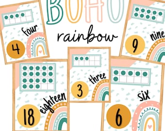 Modern Boho Rainbow Classroom Color Posters | Etsy