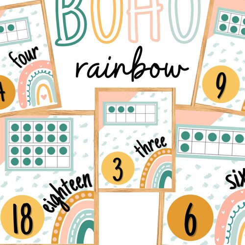 Modern Boho Rainbow Classroom Decor editable - Etsy
