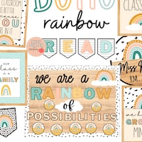 Boho Rainbow Class Schedule Display - Etsy