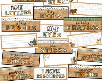 Woodland Critters Printable Classroom Label Template / Templates for ...