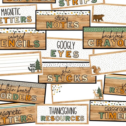 Printable Classroom Labels Woodland Animals Theme Classroom - Etsy