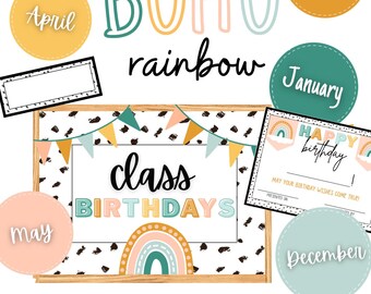 Modern Boho Rainbow Classroom Jobs Display editable | Etsy Australia