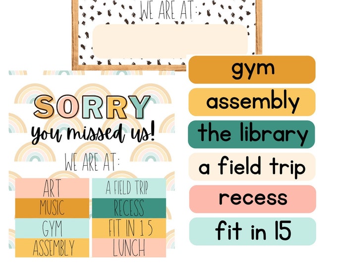 Modern Boho Rainbow Classroom Labels [editable] - Etsy Canada
