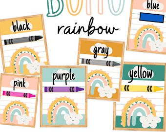 Modern Boho Rainbow Place Value Classroom Posters | Etsy