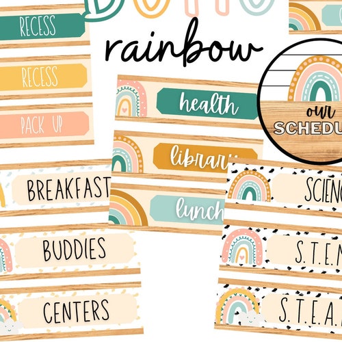 Neutral Boho Rainbow Classroom Jobs Display editable | Etsy