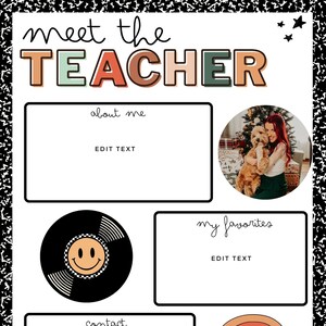 Groovy Vintage Meet the Teacher Template - Etsy