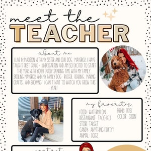 Neutral Boho Meet the Teacher Template - Etsy