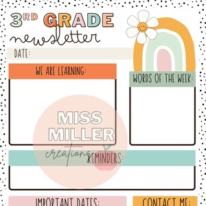 Groovy Boho Classroom Newsletter - Etsy
